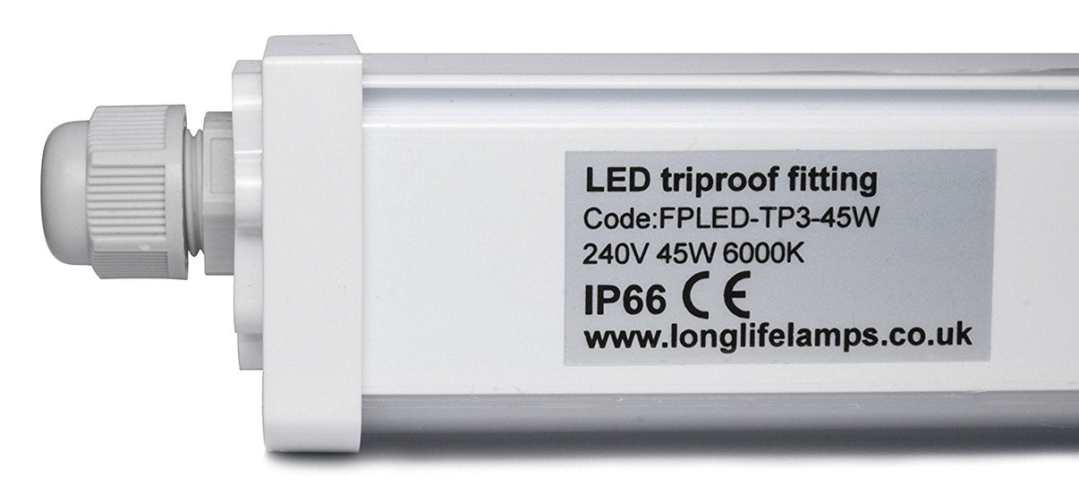 45w LED Batten Light 5ft Frosted Cover Triproof Fittng IP66 Replacemen