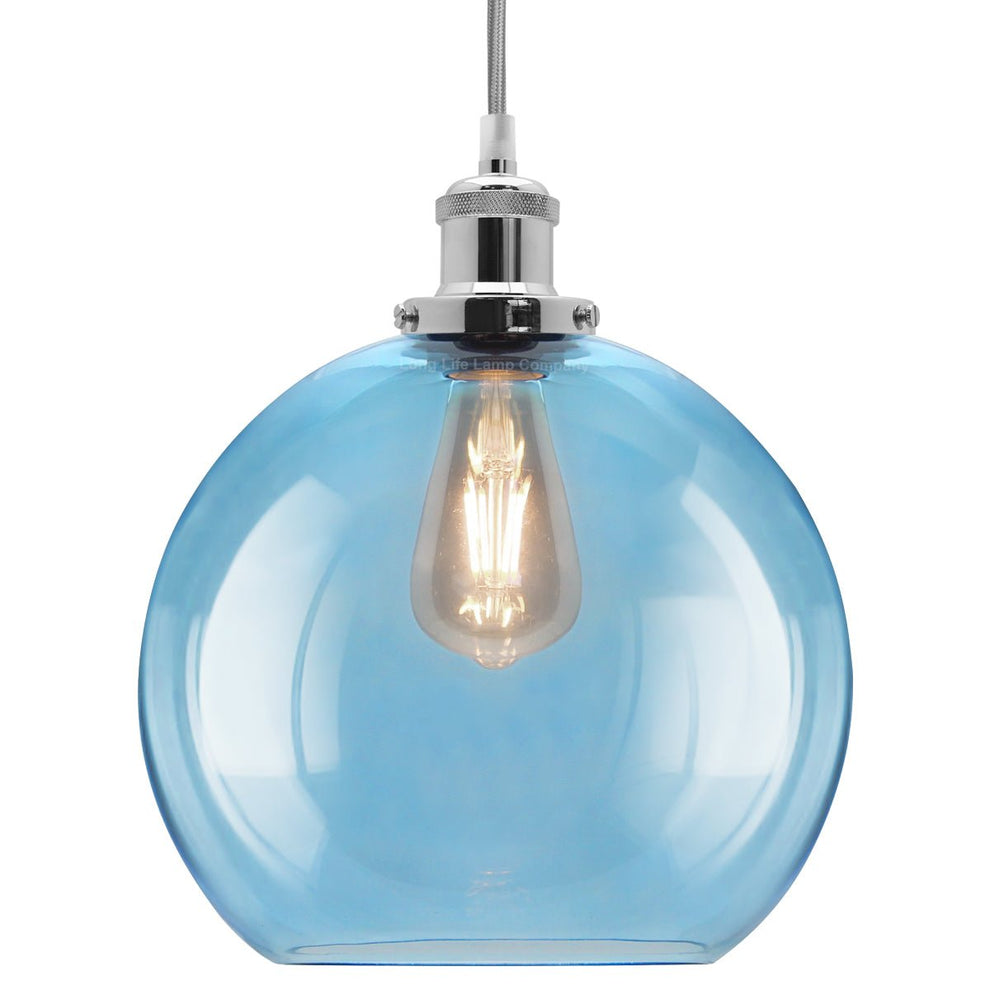 Modern Vintage Blue Glass Globe Ceiling Pendant Lamp M0236